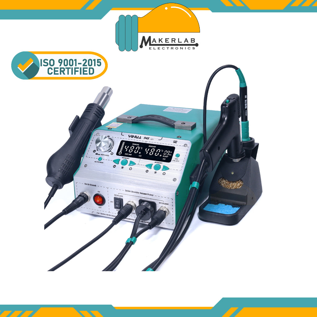 YIHUA 948 II Multi-Function Desoldering, Soldering, & Rework Station – Makerlab Electronics