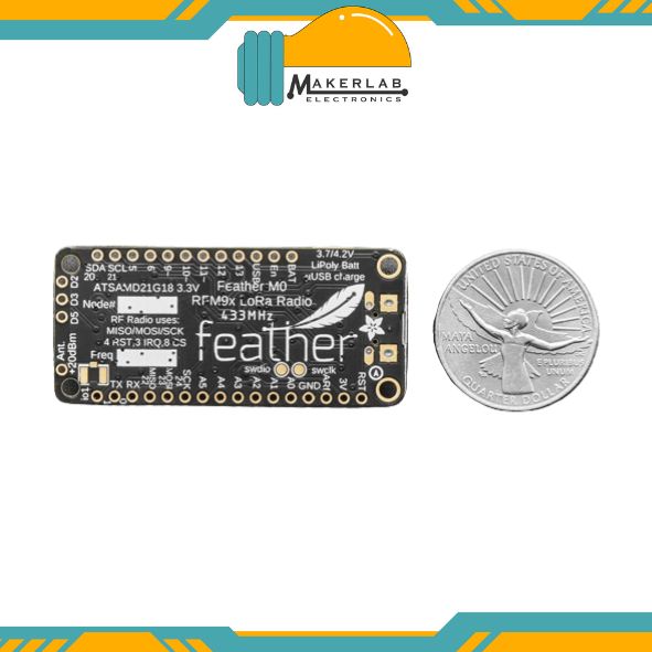 Adafruit Feather M0 RFM96 LoRa Radio - 433MHz - RadioFruit – Makerlab ...