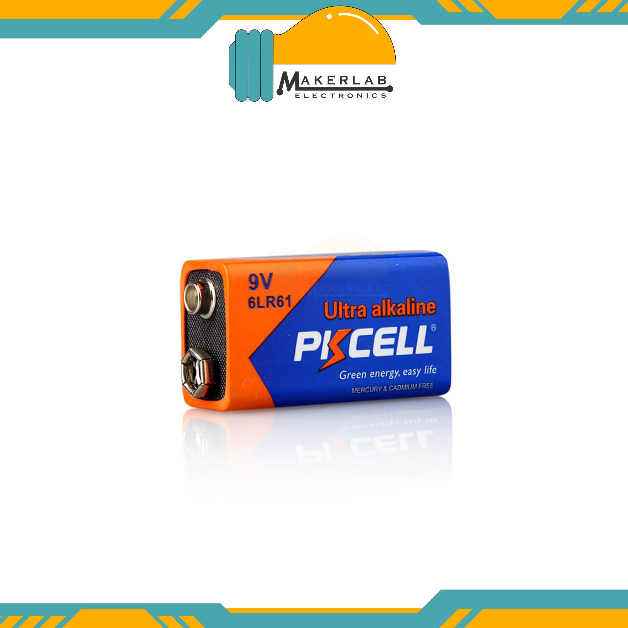 PKCell (6LR61) 9V Battery Ultra Alkaline Battery – Makerlab Electronics