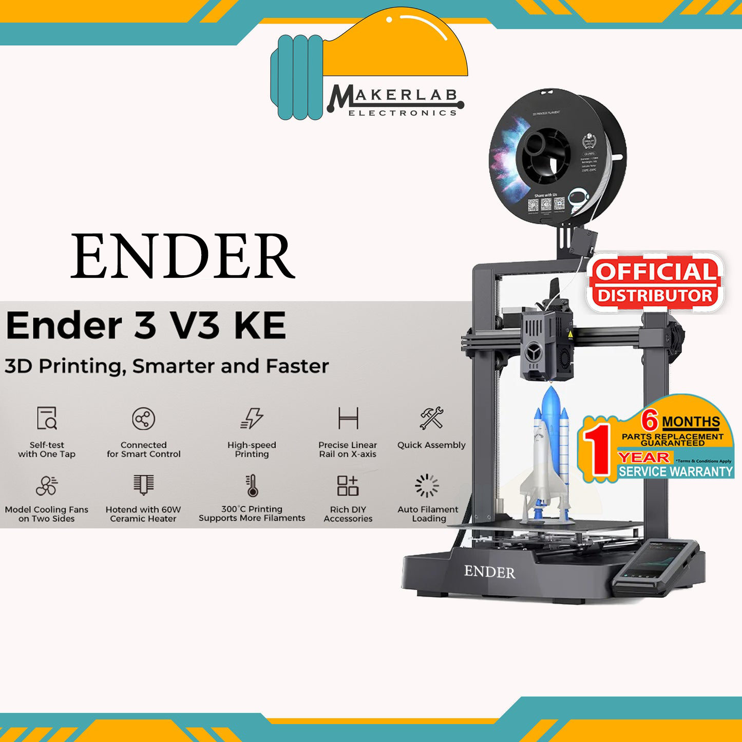Ender 3 V3 KE 3D Printer – Makerlab Electronics