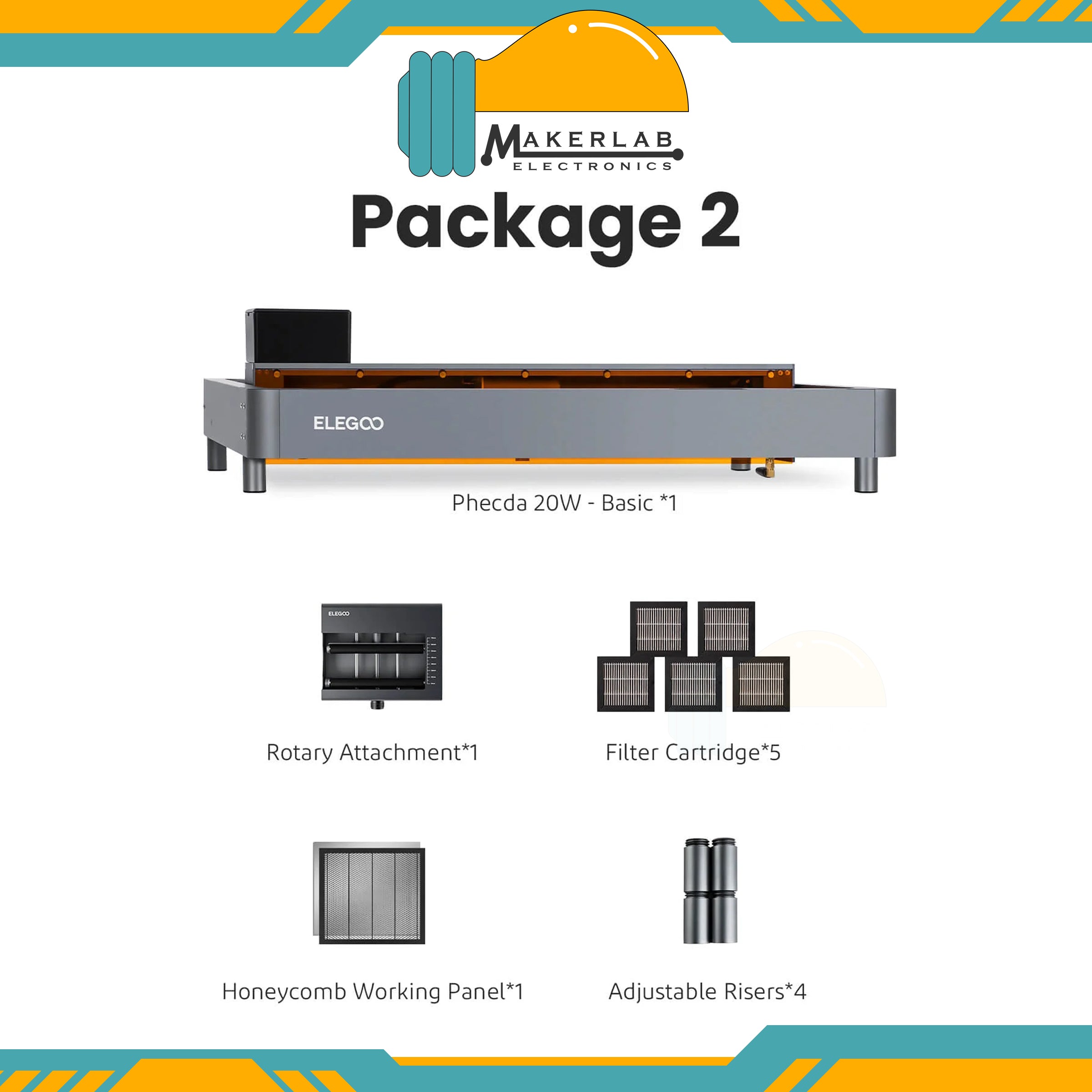 Elegoo Phecda Laser Engraver & Cutter 20W (PACKAGE 2) – Makerlab ...