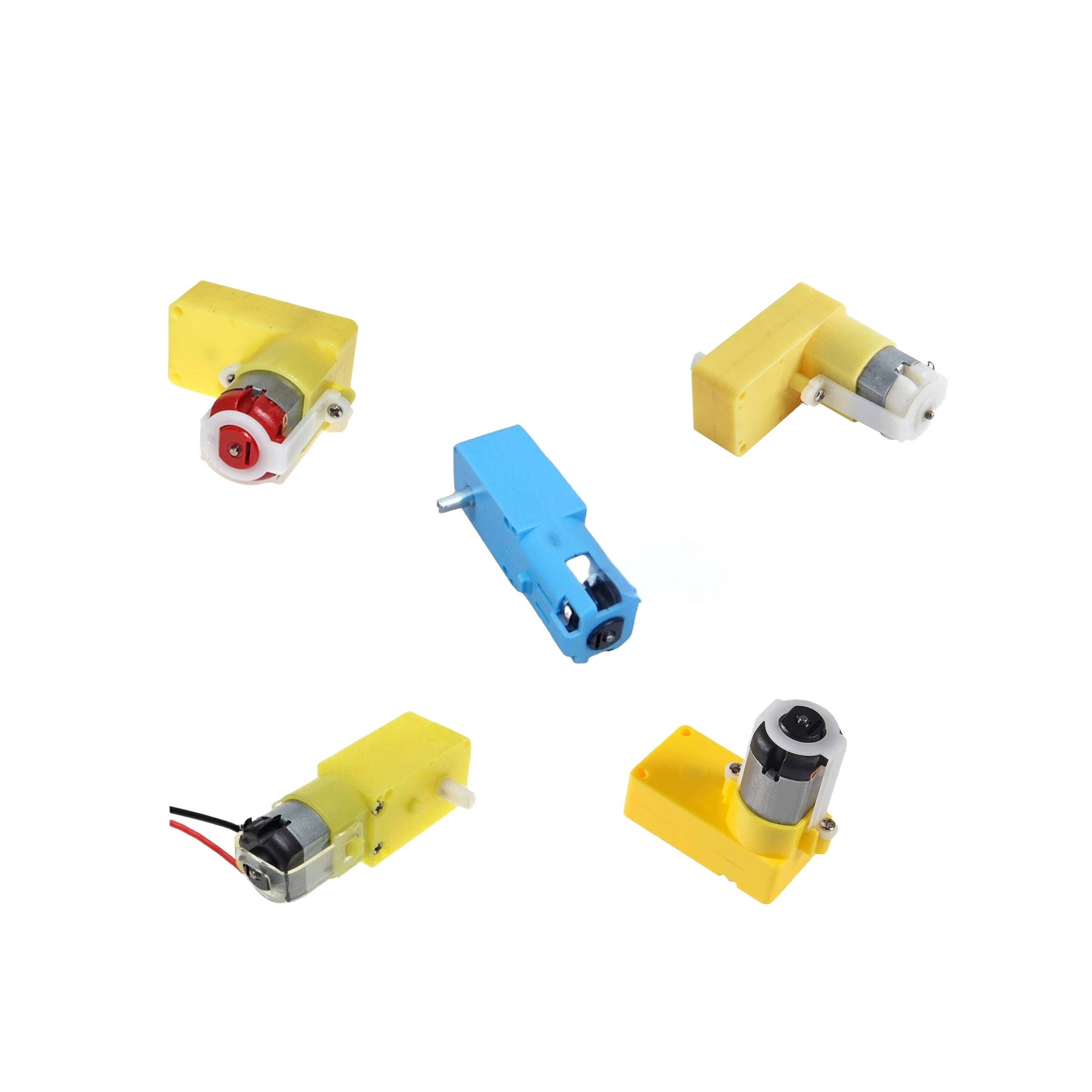 3-6V DC Geared Motor 130 Dual Shaft with Yellow Gear Box | 6V L-Shape ...