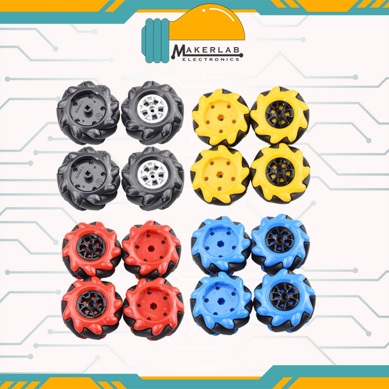 60mm Mecanum Wheel Set Omnidirectional Smart Robot Car with 6.7mm coup ...
