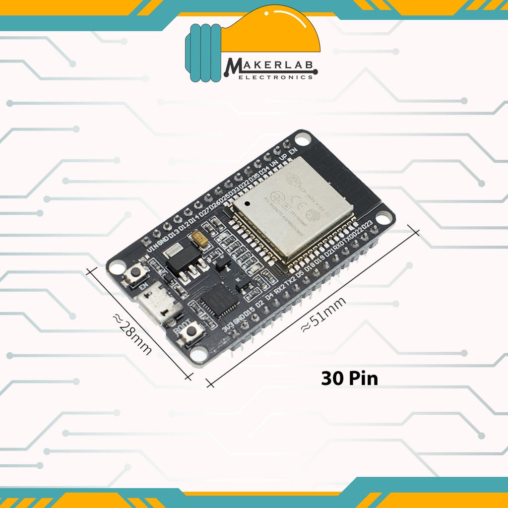 30 pins and 38 pins ESP32 WiFi IoT Development Board – Makerlab Electronics 30 pins and 38 pins ESP32 WiFi IoT Development Board – Makerlab Electronics