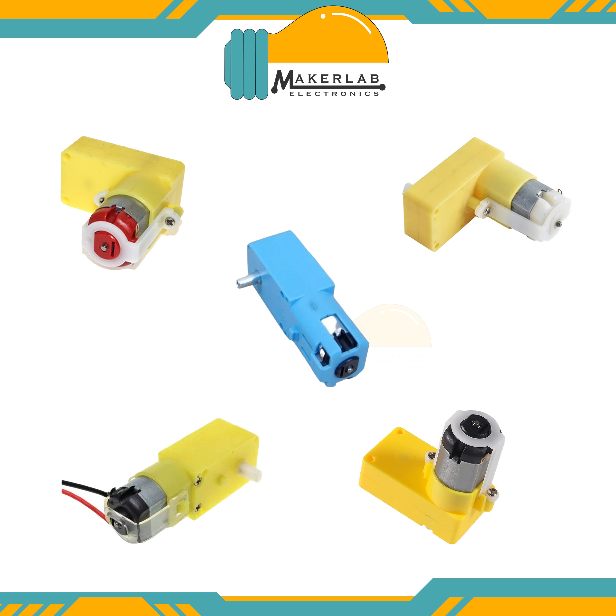 3-6V DC Geared Motor 130 Dual Shaft with Yellow Gear Box | 6V L-Shape ...