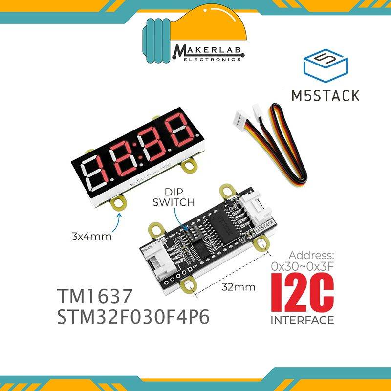 M5Stack Red 7- Segment Digit Clock Unit – Makerlab Electronics