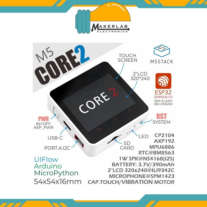M5Stack Core2 IoT Development Kit K010 – Makerlab Electronics