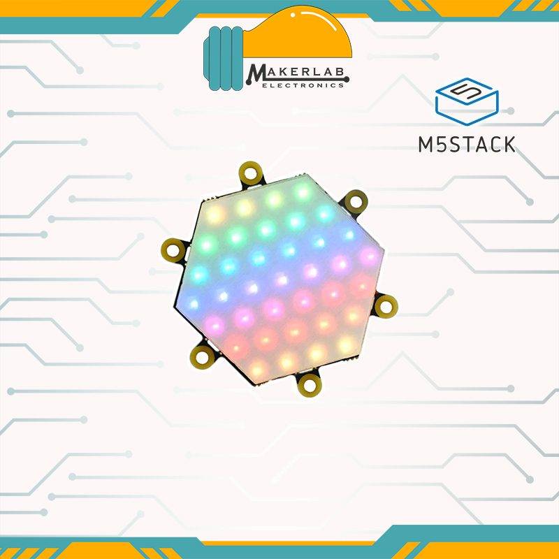 M5Stack NeoHEX 37 RGB LED Board (WS2812) – Makerlab Electronics