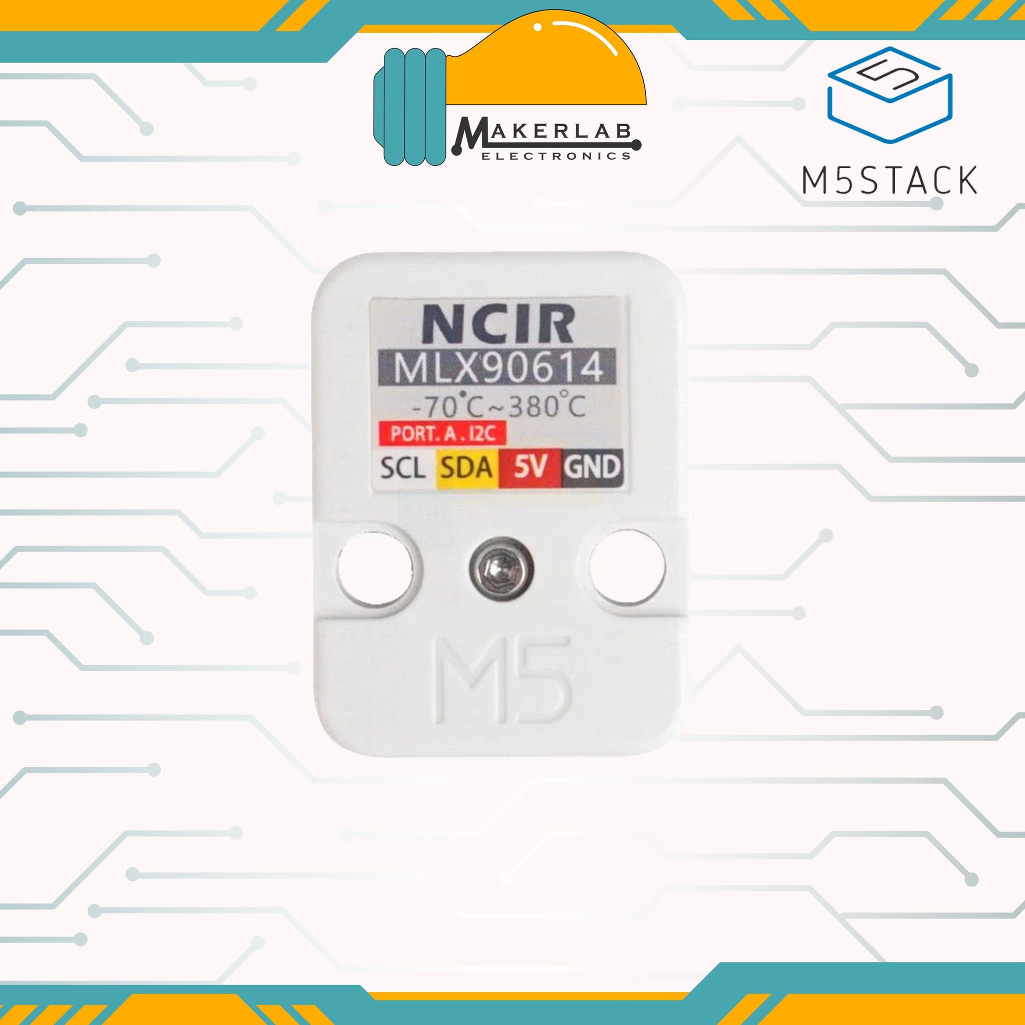 M5Stack NCIR Non-Contact Infrared Thermometer Sensor Unit (MLX90614) – Makerlab Electronics
